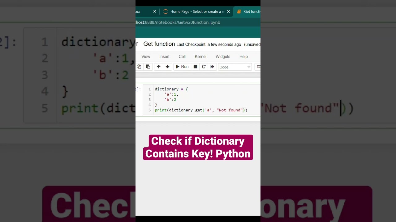 Check If Dictionary Contains Key Python RETURN ERROR MSG shorts Check If Dictionary Contains Key Python RETURN ERROR MSG shorts