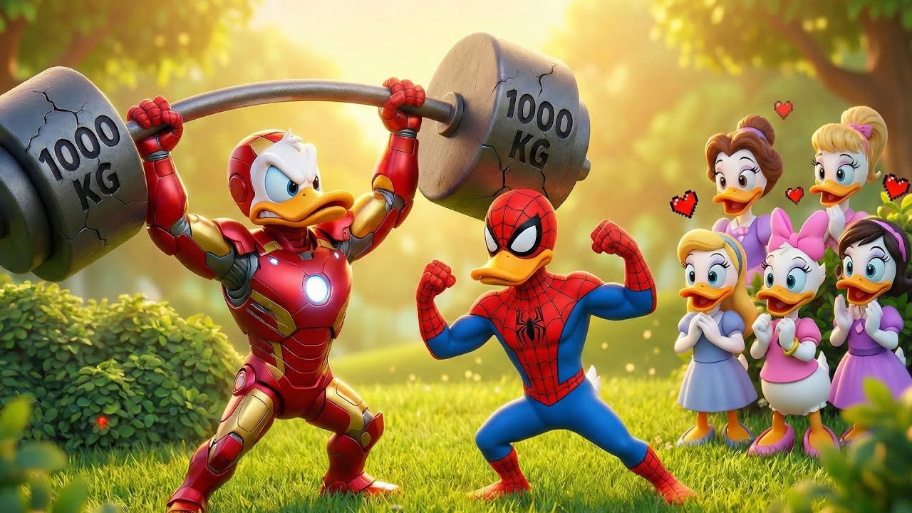 Duck Avengers: Iron Duck vs. Spider Duck in Epic Strength Showdown 🦆💪 ...