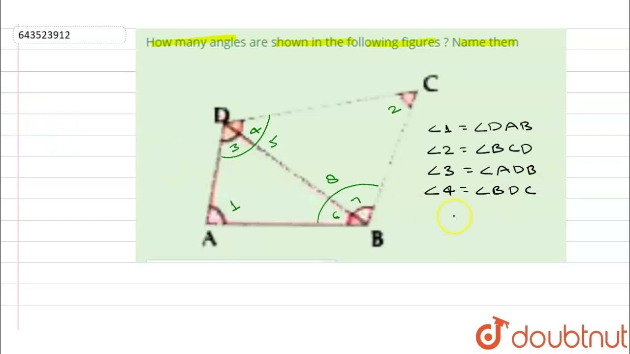 How many angles are shown in the following figures ? Name them | 6 | ANGLES AND LINES | MATHS ...