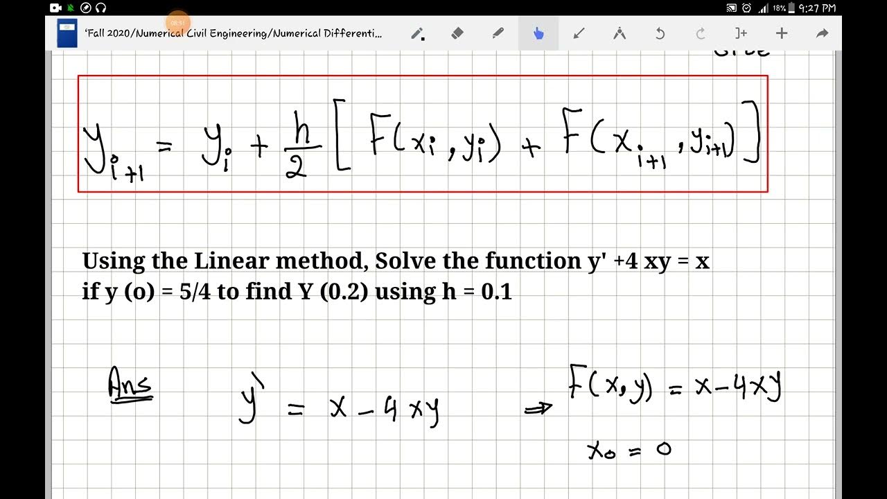 i. Numerical Differential Equations: Linear Solution - YouTube