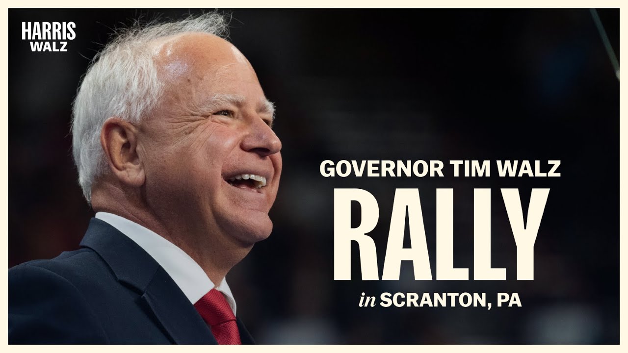 Gov. Tim Walz Rally in Scranton, PA - YouTube