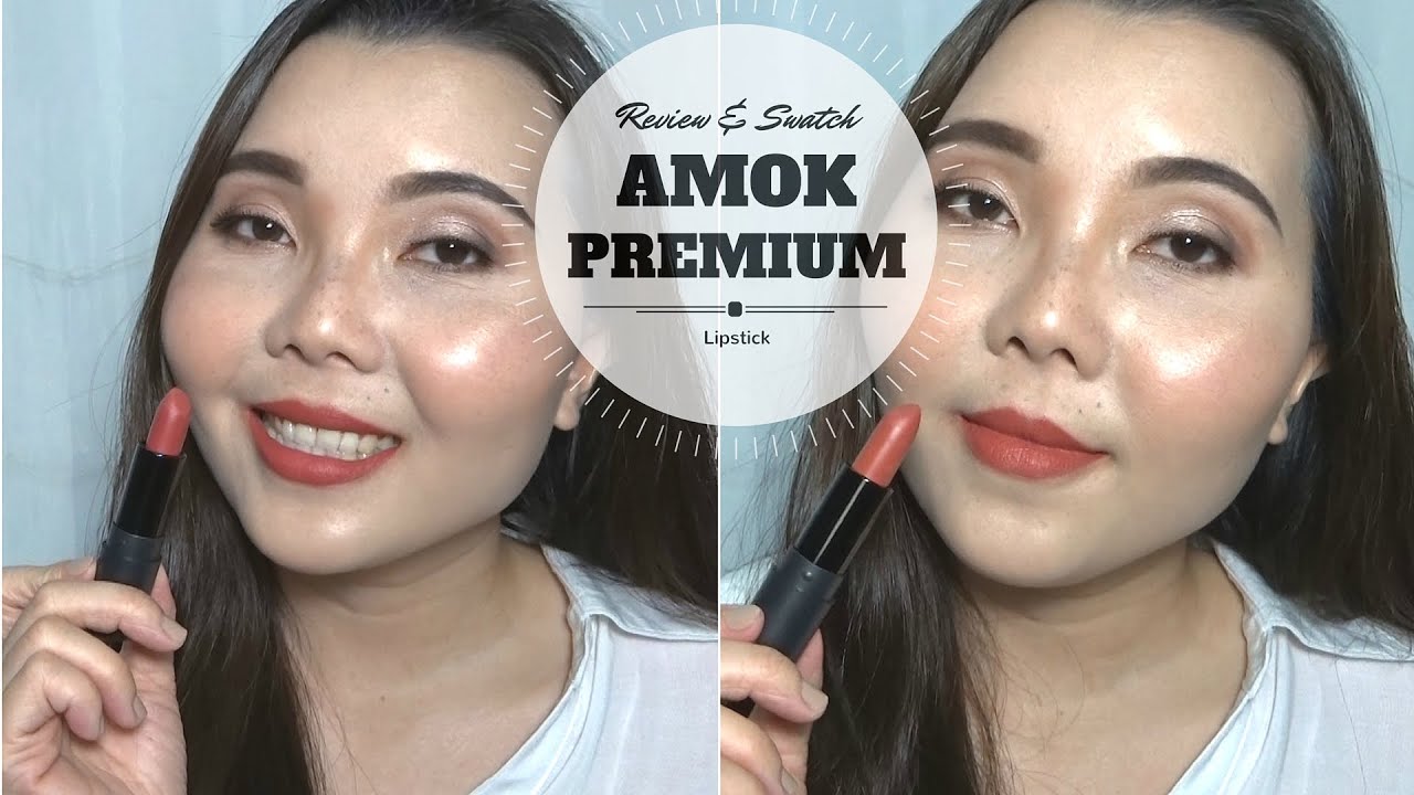 REVIEW & SWATCH AMOK PREMIUM LIPSTICK | no.08 & 12 - YouTube