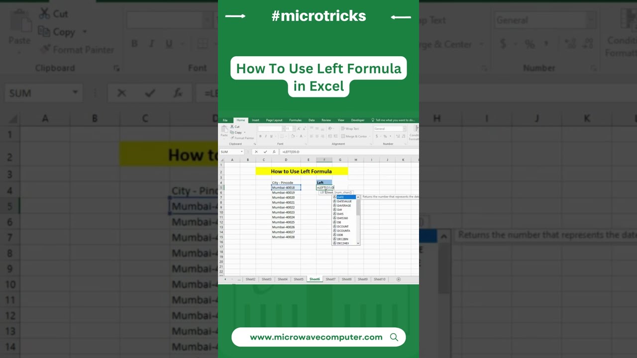 How To Use Left Formula In Excel Excel reelsviral tipsandtricks How To Use Left Formula In Excel Excel reelsviral tipsandtricks