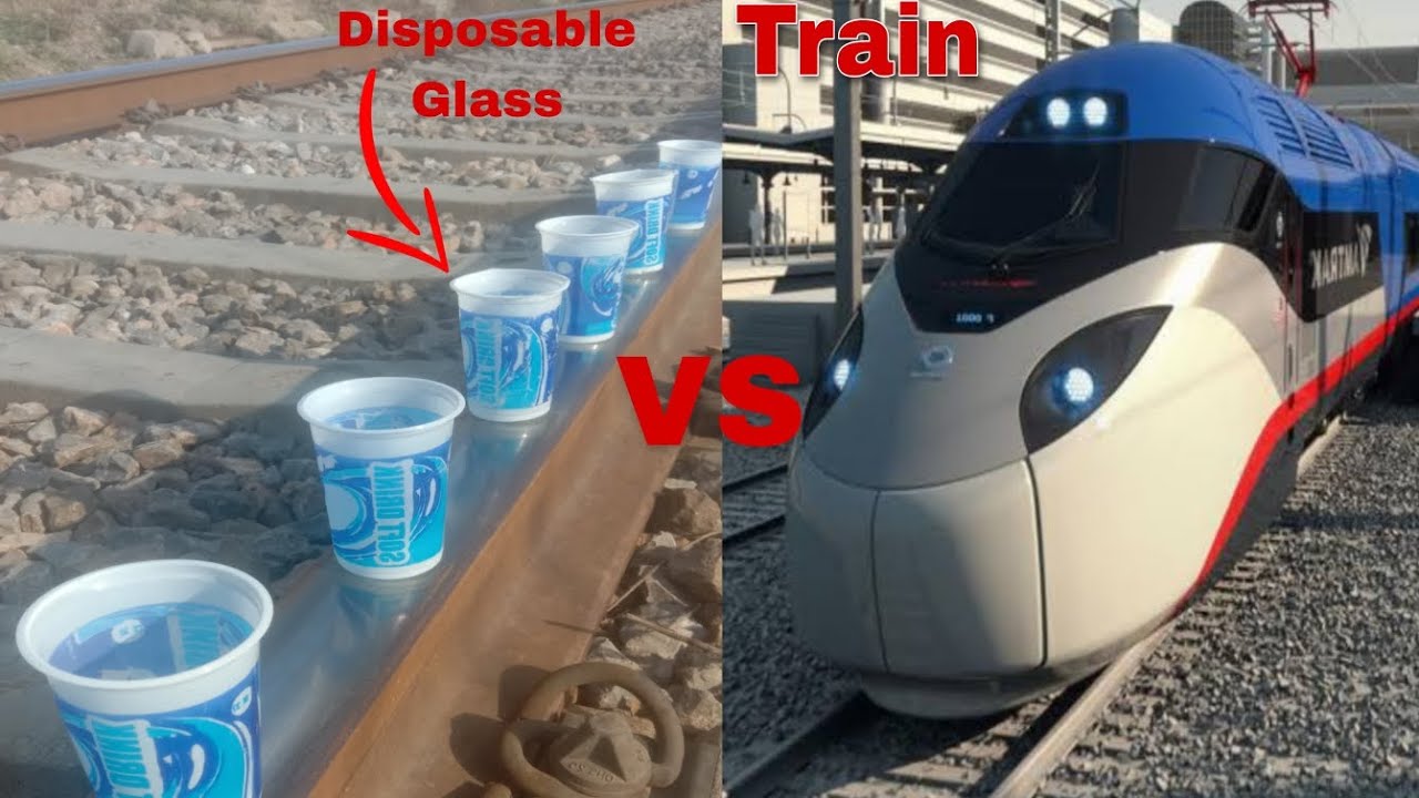 Experiment Train Vs Disposable Glass - YouTube