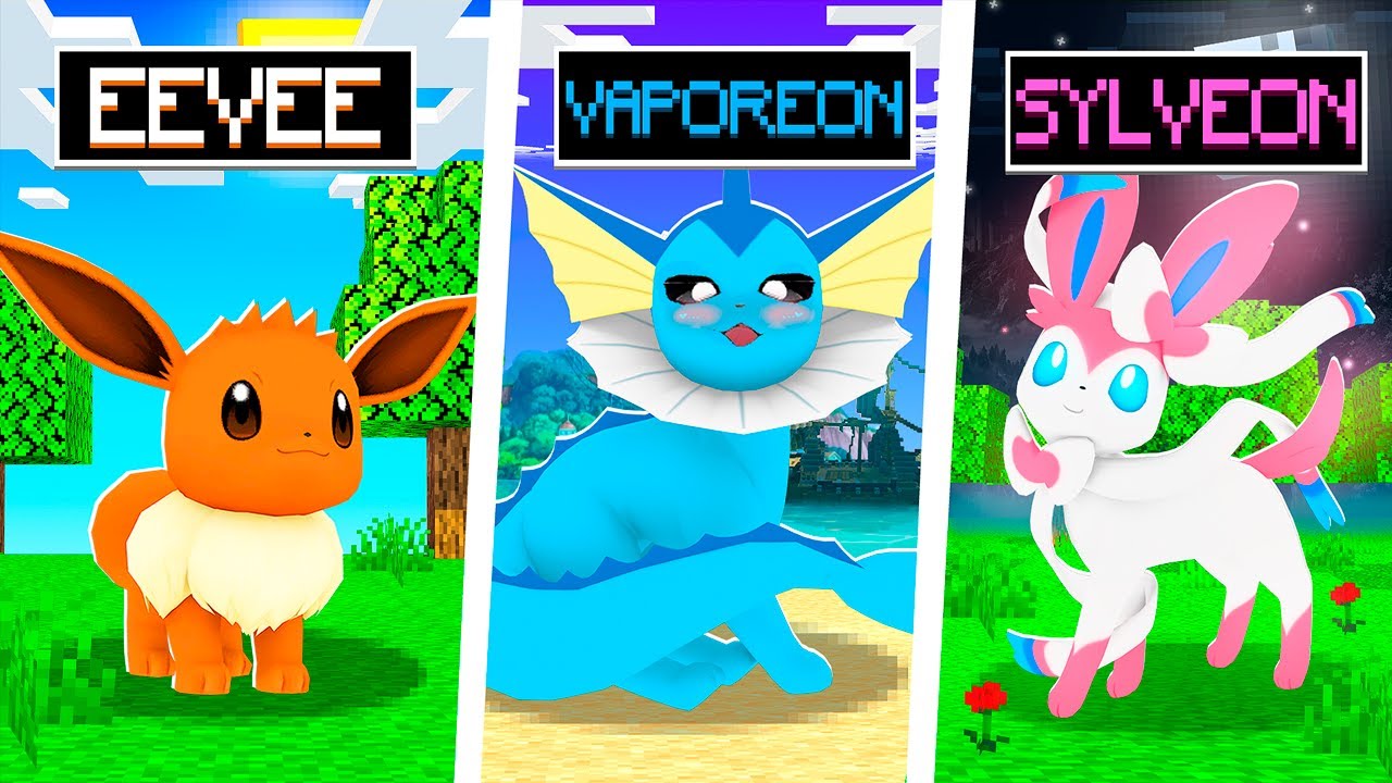 ATRAPÉ a TODAS las EVOLUCIONES de EEVEE en Minecraft Pixelmon - YouTube