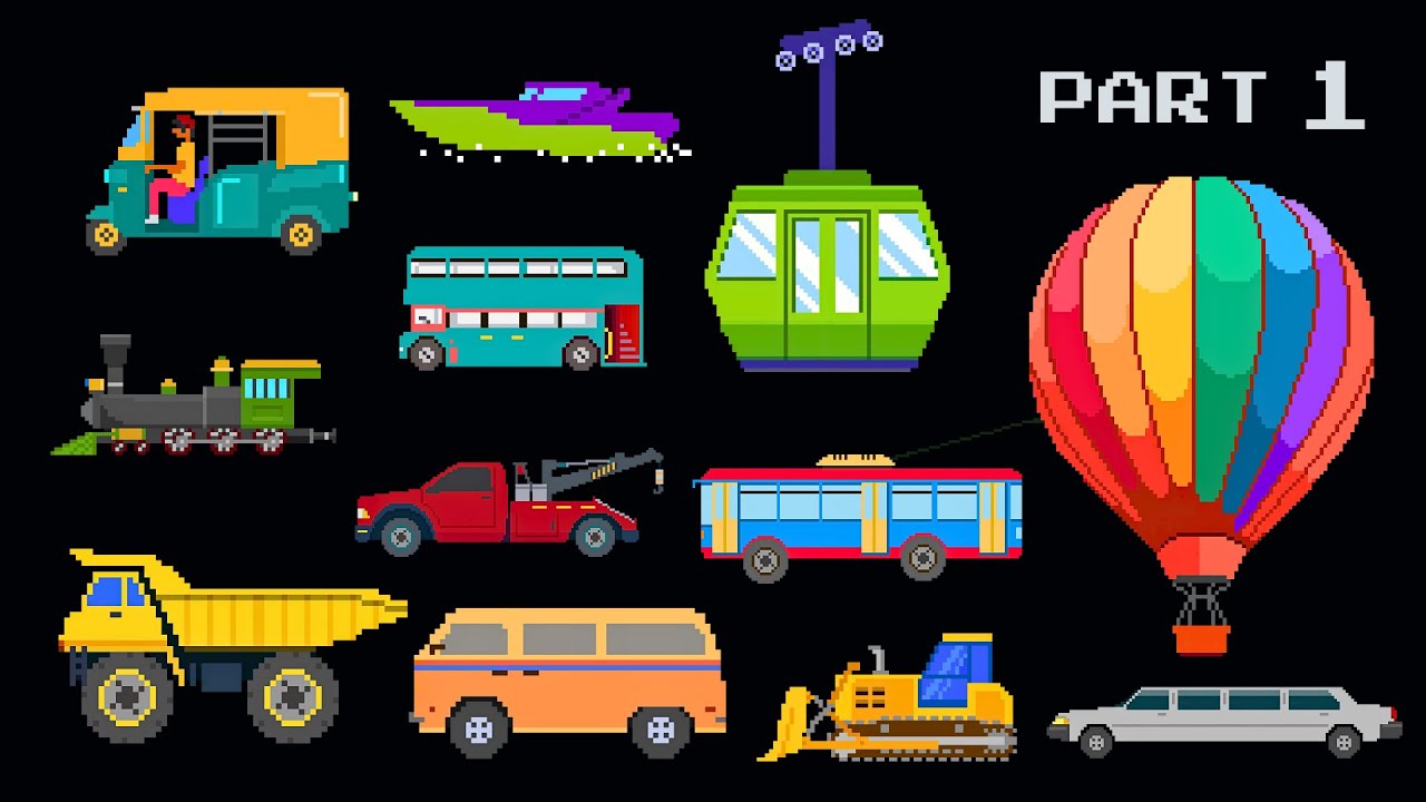 Basic Vehicles PART 1 | 8-bit Pixel Art | Retro Rides & Hidden Trivia! - YouTube