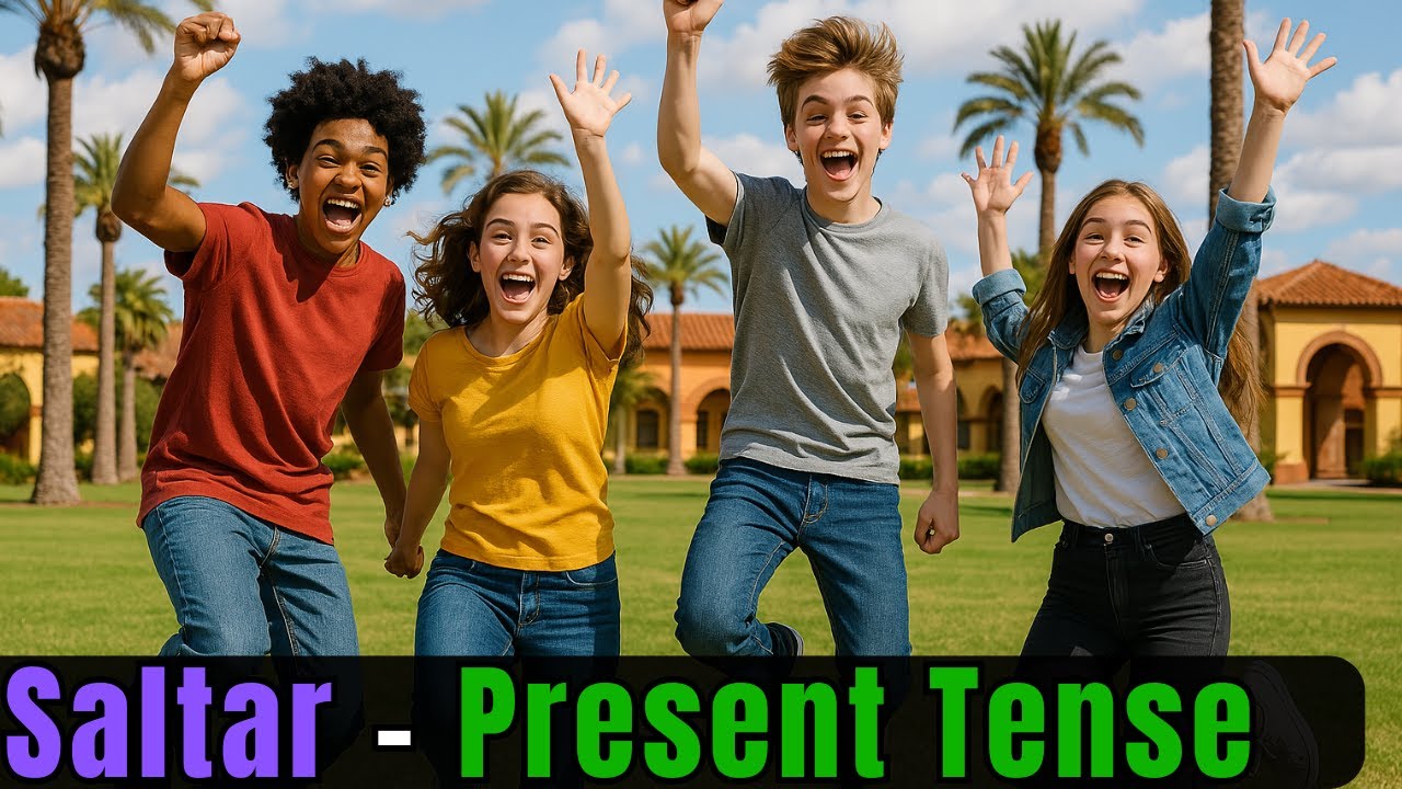 🎯 Spanish Verb Saltar | Present Tense Lesson + Short Conversation ...