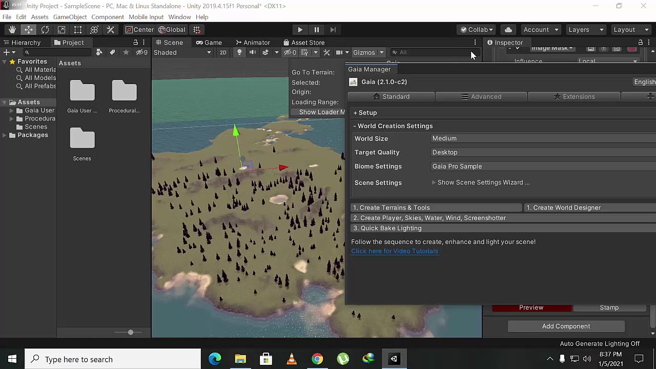 #4 Learning Gaia Pro |Terrain Scene Generator| In Unity 3d - YouTube