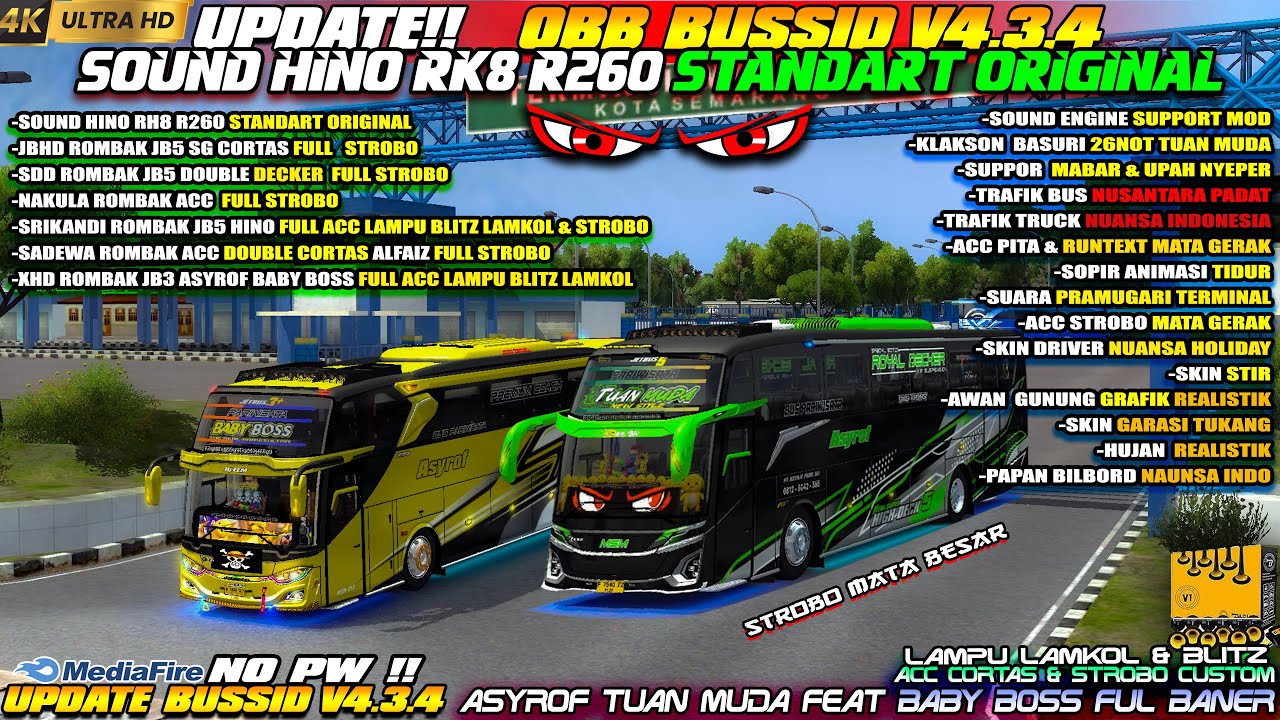 UPDATE BUSSID V4.3.4 !! OBB BUSSID V4.3.4 TERBARU SOUND HINO RK8 R260 ...