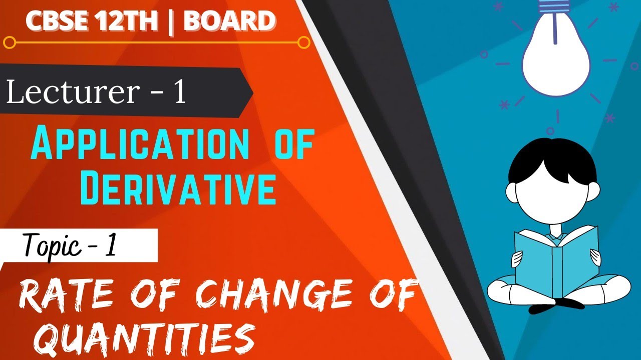 Rate of change of quantities| Application of Derivative for class 12th ...