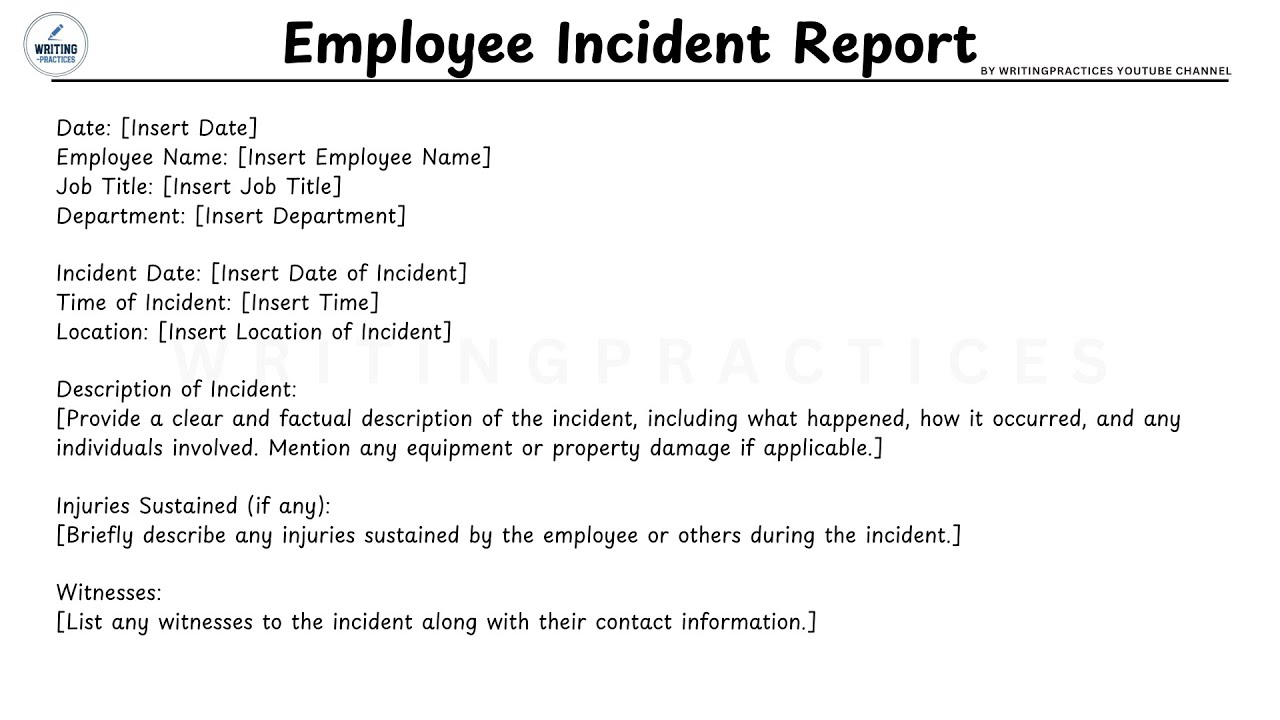 [LETTER TEMPLATE] How To Write Employee Incident Report Letter Step by ...