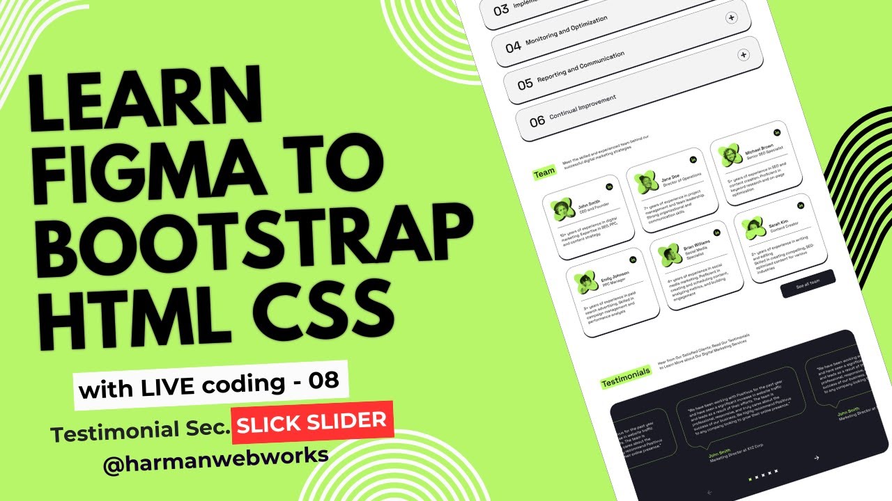 Learn BOOTSTRAP HTML CSS from Figma design Slick Slider Special Project ...