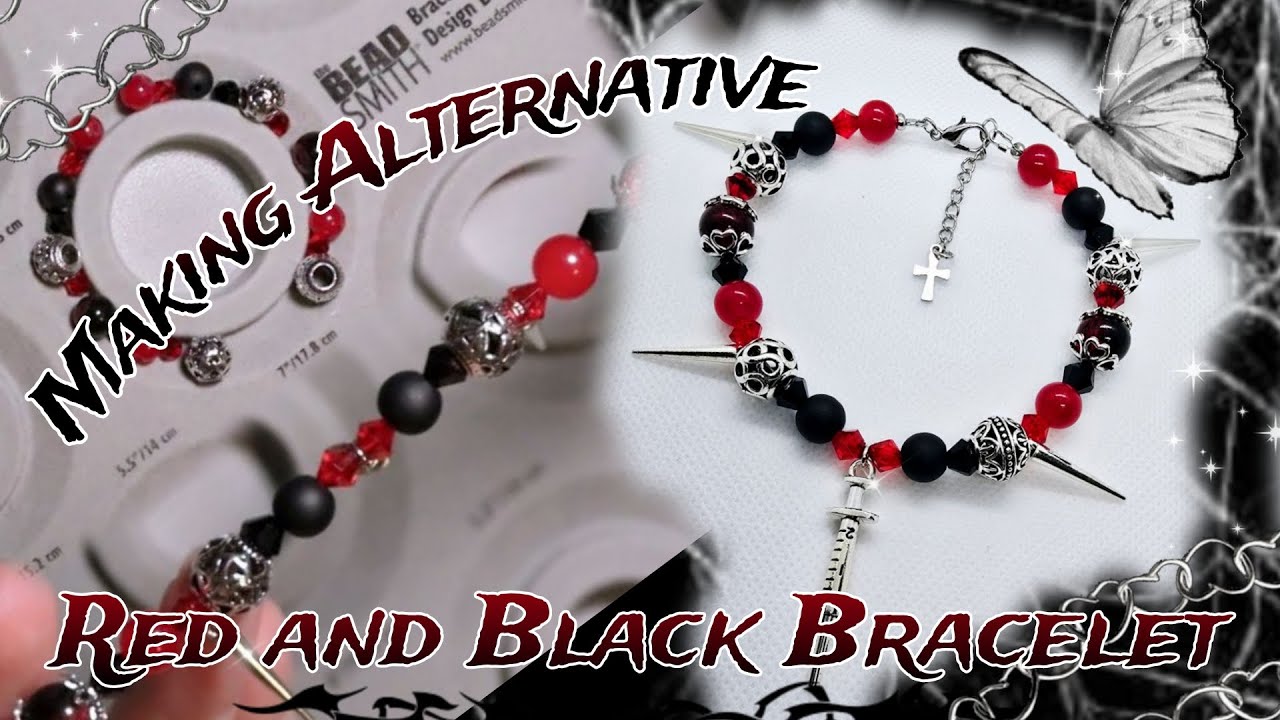 Making: Red and Black Alternative Charm Bracelet ★·: - YouTube