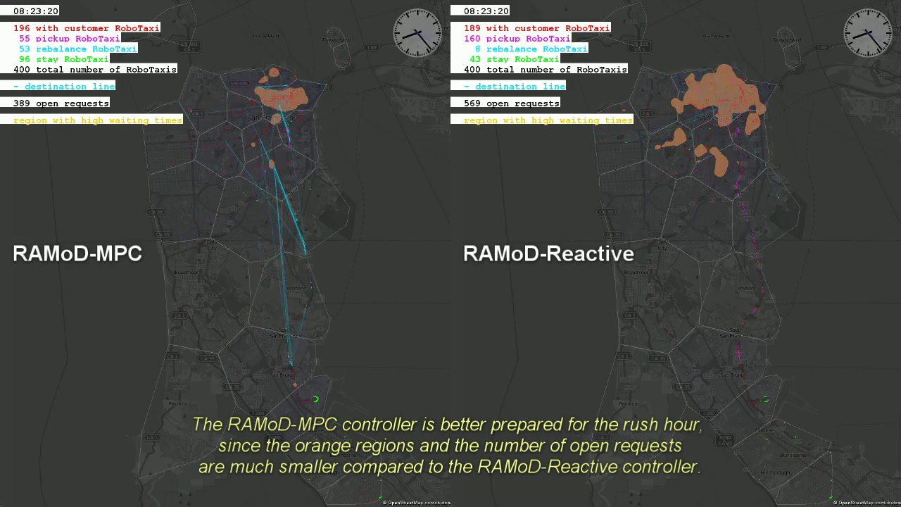 Ride-sharing Autonomous Mobility-on-Demand MATSim simulation - YouTube