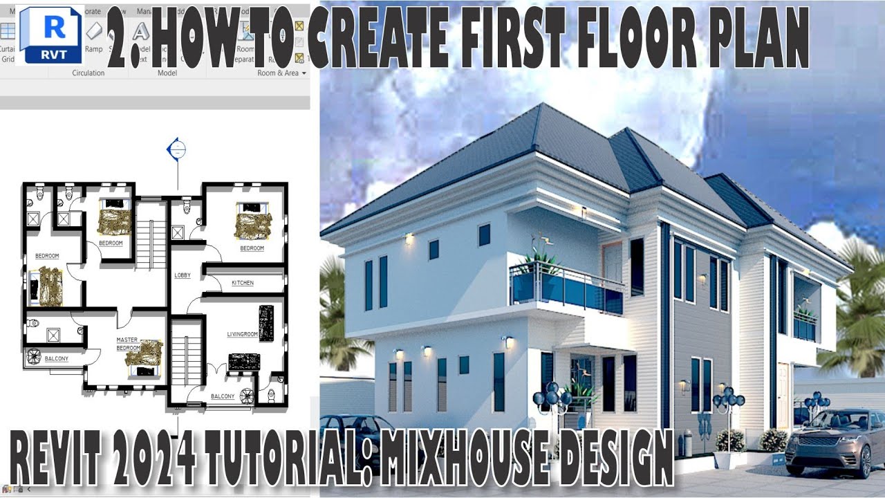 2 HOW TO CREATE FIRST FLOOR PLAN : MIXHOUSE DESIGN IN REVIT 2024 - YouTube