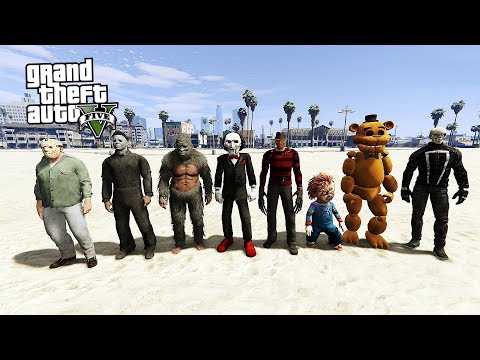 KORKU KARAKTERLERİ DÖVÜŞÜ #6 (GTA 5 MOD)