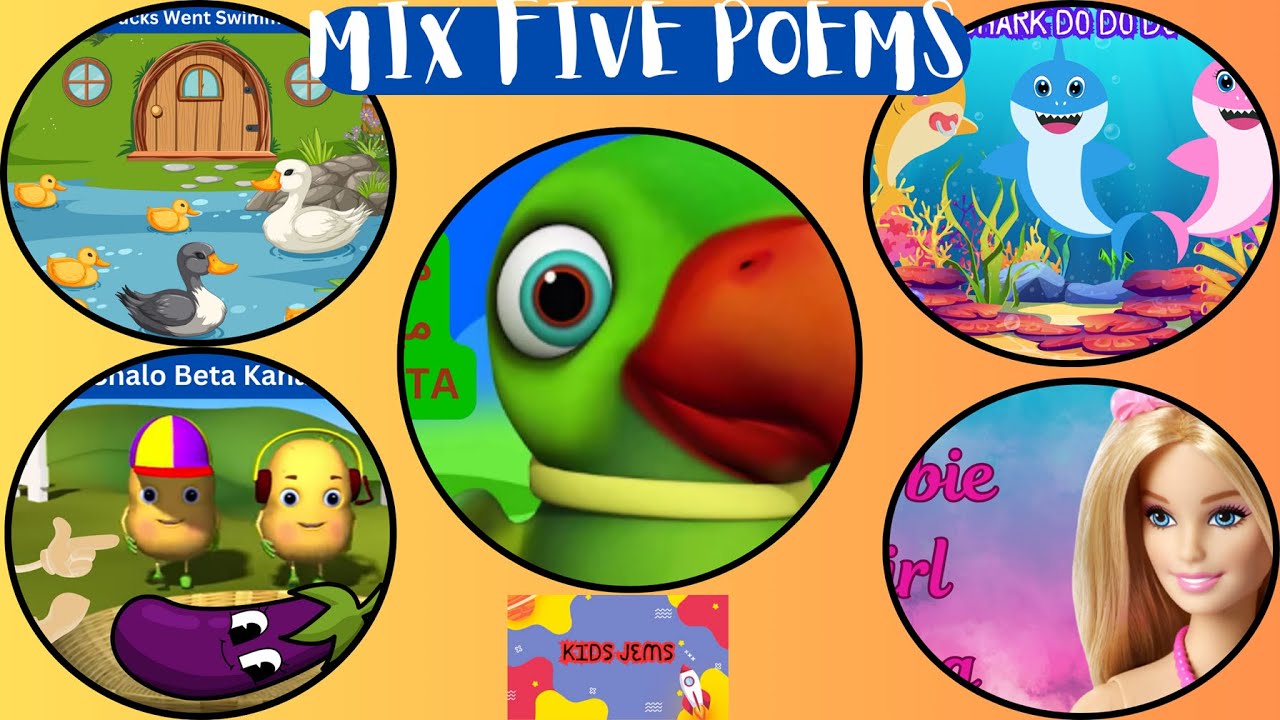 Kids Jems - Five Mix Poems | Kids Song | Nursery Rhymes Poem Melody for ...