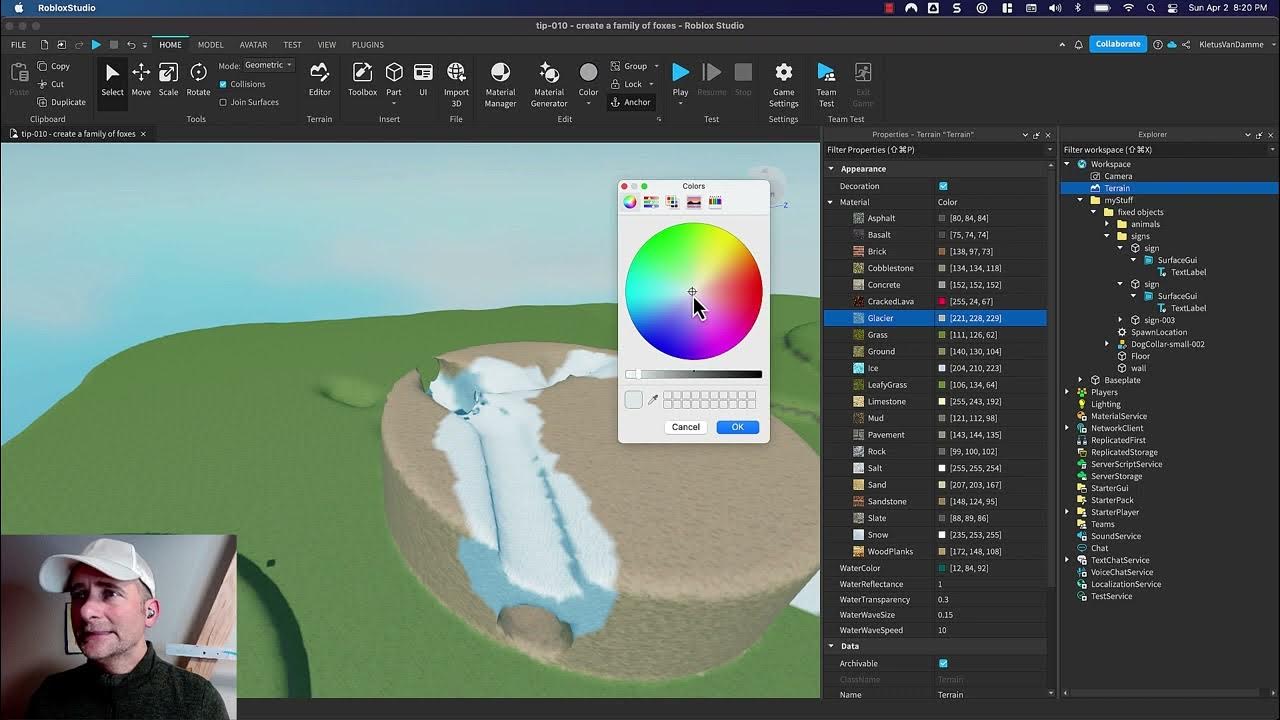 Tip-022 - Change Terrain Color [in Roblox Studio] - YouTube