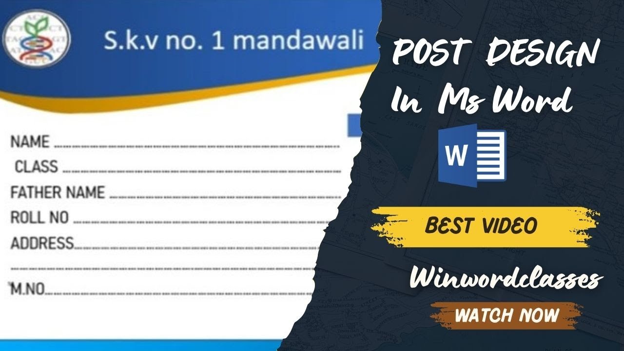 How To Make Post Design | In MS- Word | MS WORD में Post बनाना सीखे | # ...