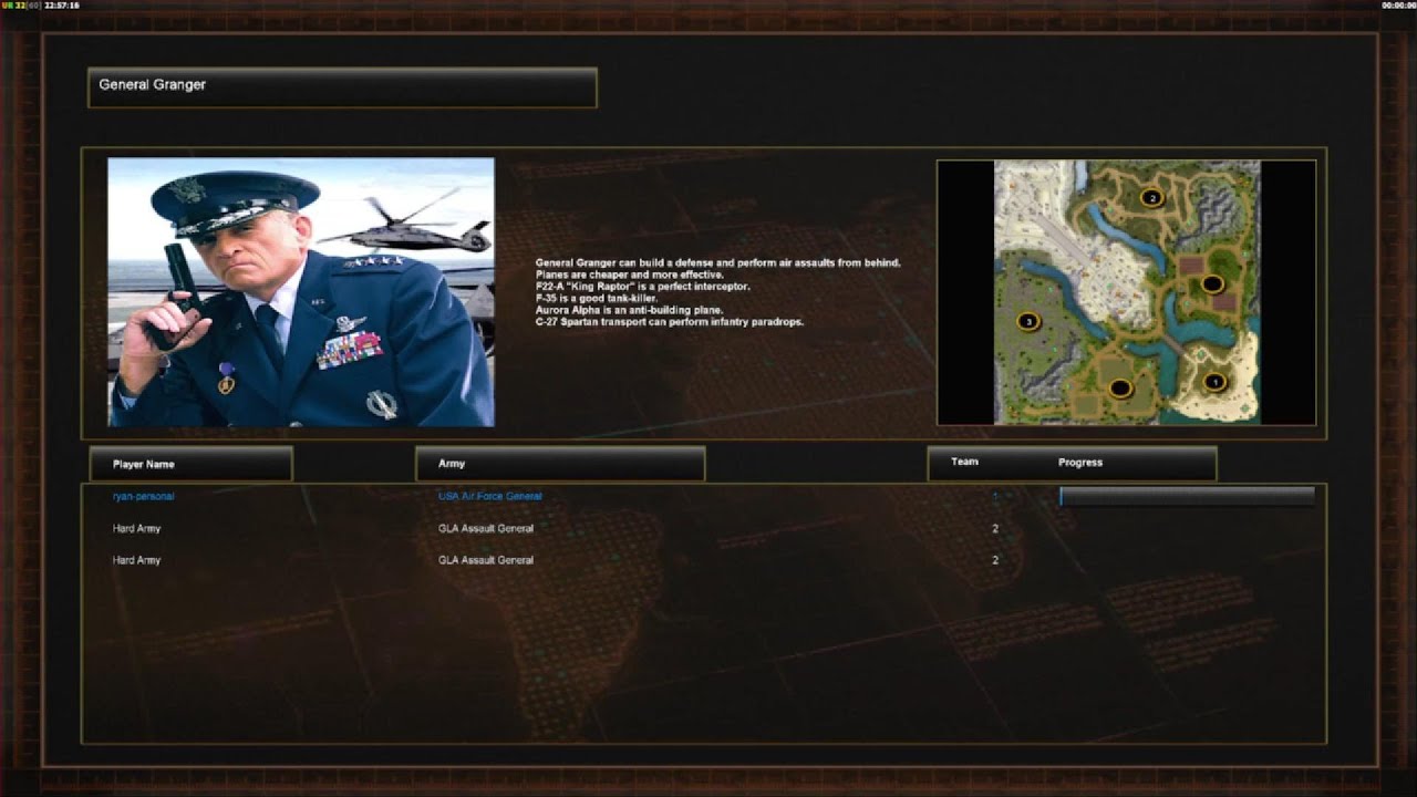 CNC Generals Contra X USA Air Force General VS 2 Hard Army GLA Assault ...