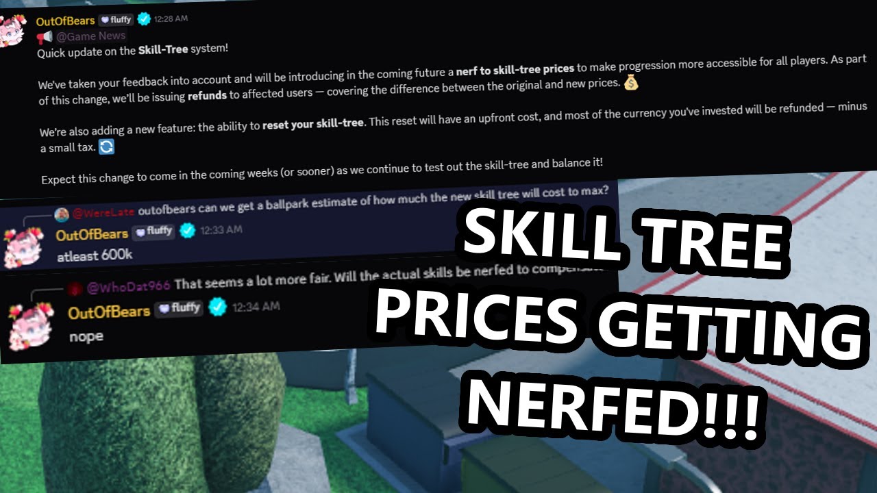 Skill Tree Prices Are Getting Nerfed Finally | TDS - YouTube