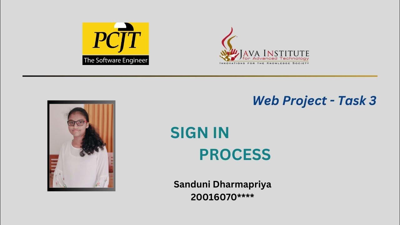 Web Project Task 03 | 1st Year | Semester 01| Java Institute - YouTube