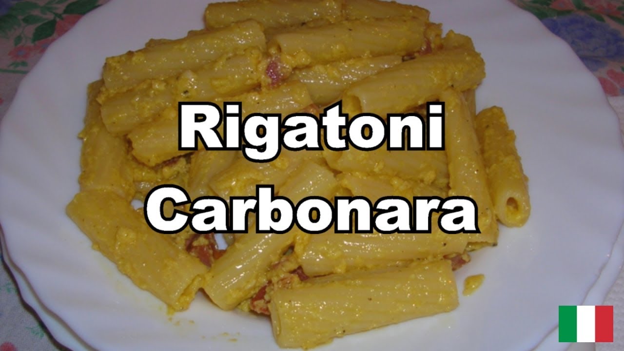 Rigatoni Carbonara - Great, traditional Italian dish, particularly ...