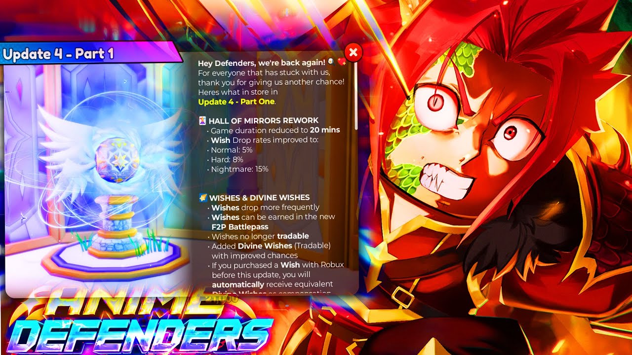 ANIME DEFENDERS UPDATE 4! (DIVINE SPIRITS, PORTALS, NEW CODES, SEASON ...