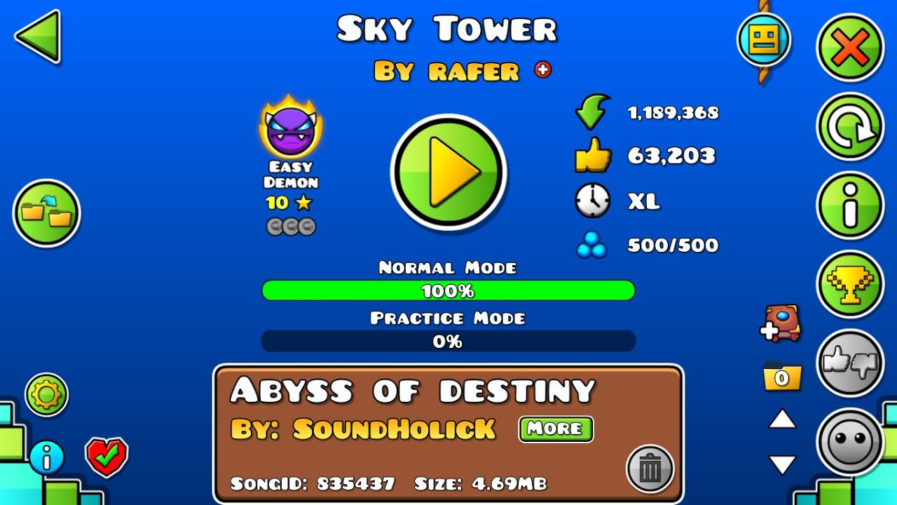 SKY TOWER by RAFER (EASY DEMON) 100% | MI PRIMER DEMON | GEOMETRY DASH ...