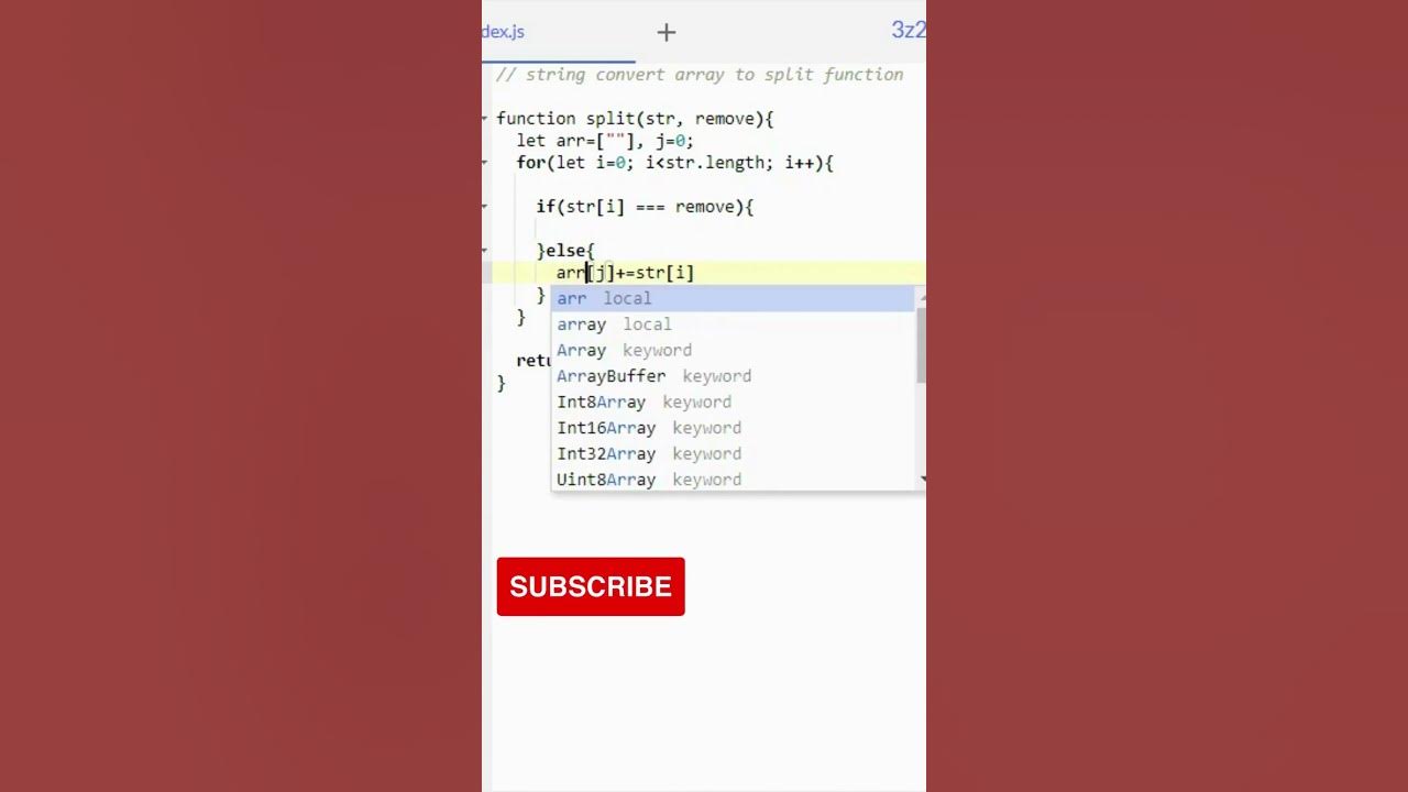 Custom Split Function In Js How Does It Work Split Function In Javascript Programmerd Youtube