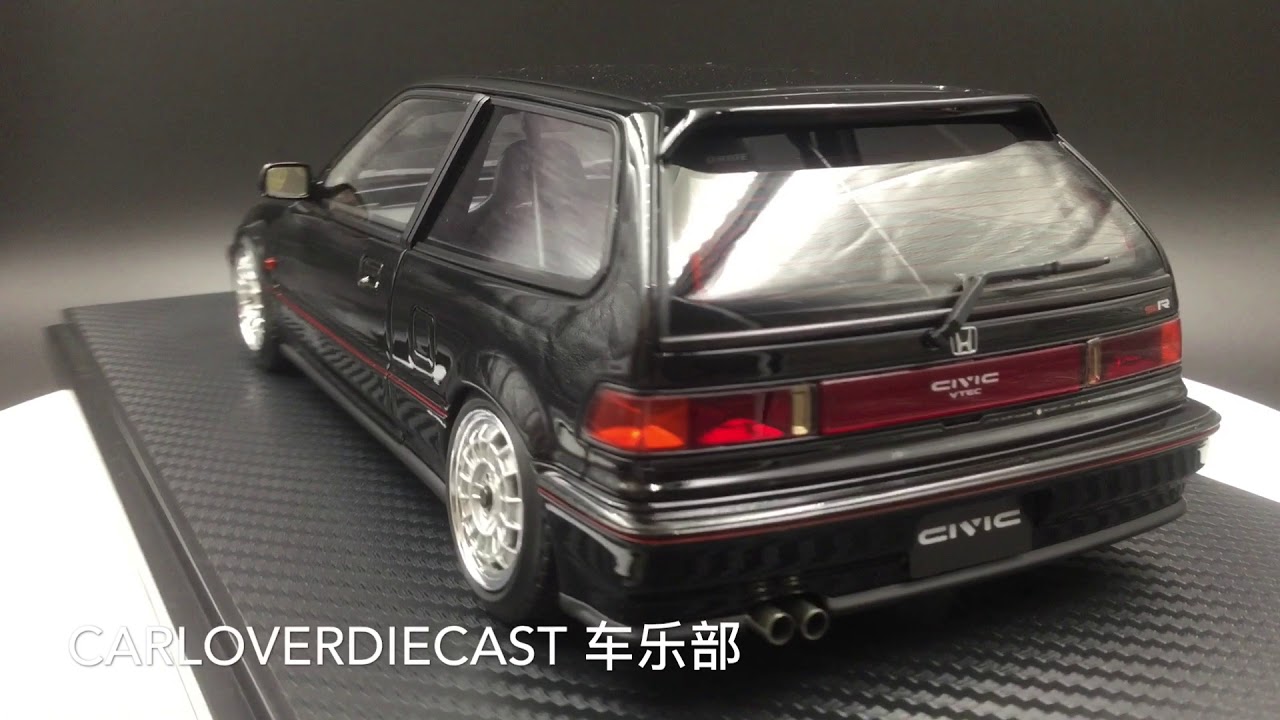 Ignition Model 1:18 Honda Civic (EF9) SiR Black Mugen Wheels Resin ...