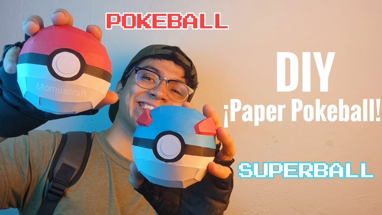 How to make a Pokeball and Super ball using colored cards - DIY Paper ...