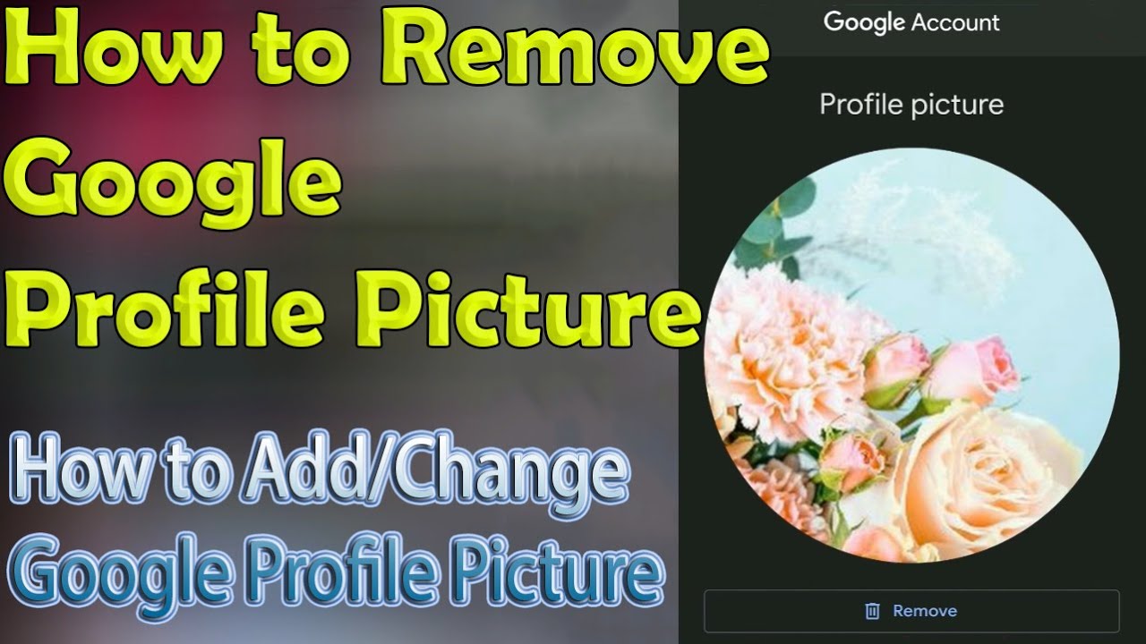 How to Remove Google Profile Picture - How to Add/Change Google Profile ...