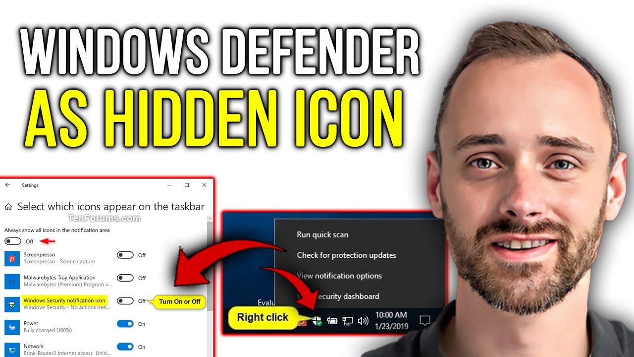 How To Show Windows Defender in Hidden Icon | Quick Guide - YouTube