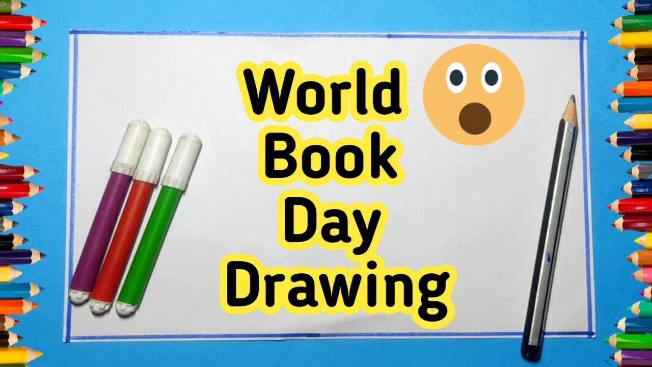 World Book Day Drawing | National Education Day Easy Drawing | World ...