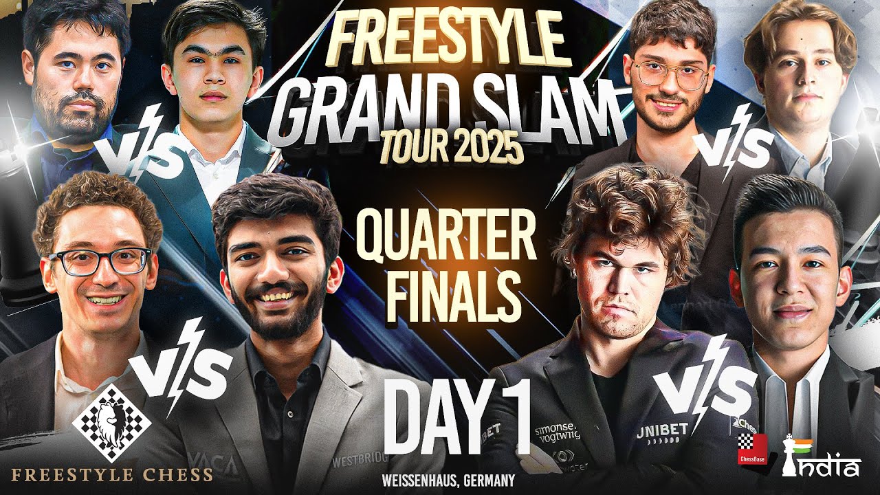 Gukesh vs Caruana | Quarter Finals Day 1| Freestyle Chess Grand Slam ...