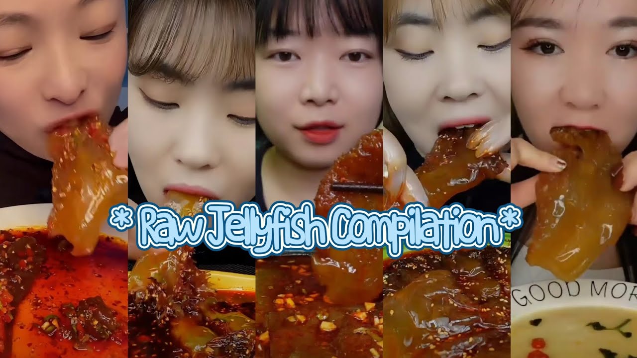 Raw Jelly Fish Compilation丨海蜇頭吃播丨해파리 머리丨หัวแมงกะพรุน - YouTube
