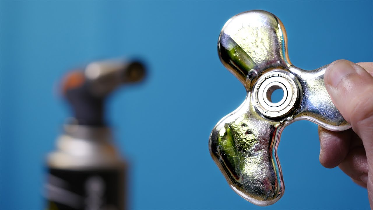 EXPERIMENT Gallium Fidget Spinner VS Gas Torch - YouTube
