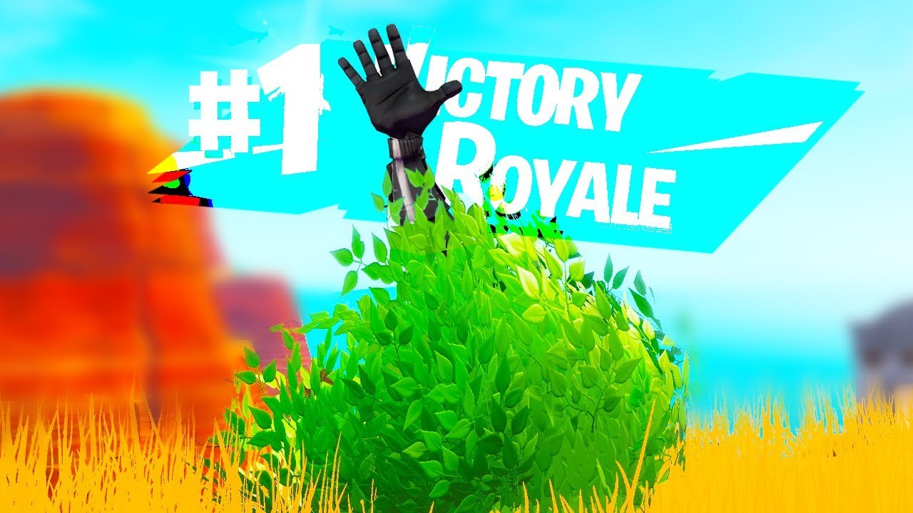 WINNING a game of Fortnite in a BUSH! (Season 8) - YouTube