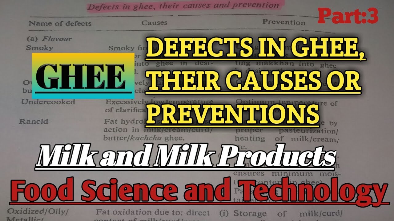 Defects in Ghee, their Causes and preventions. Ghee part 3, Milk and ...