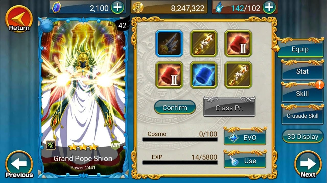Guía Saint Seiya Zodiac Brave ; Grand Pope Shion - YouTube
