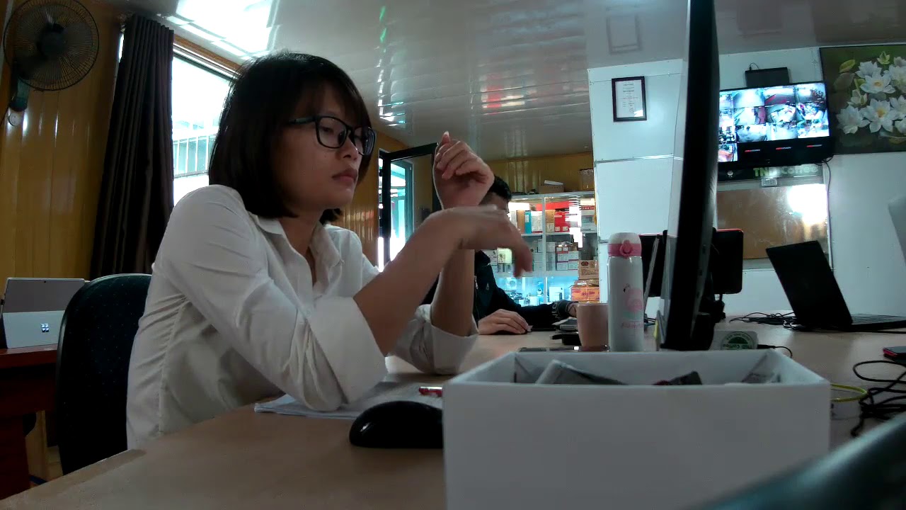 Beautiful female staff of our office. Specializing in eating with and ...