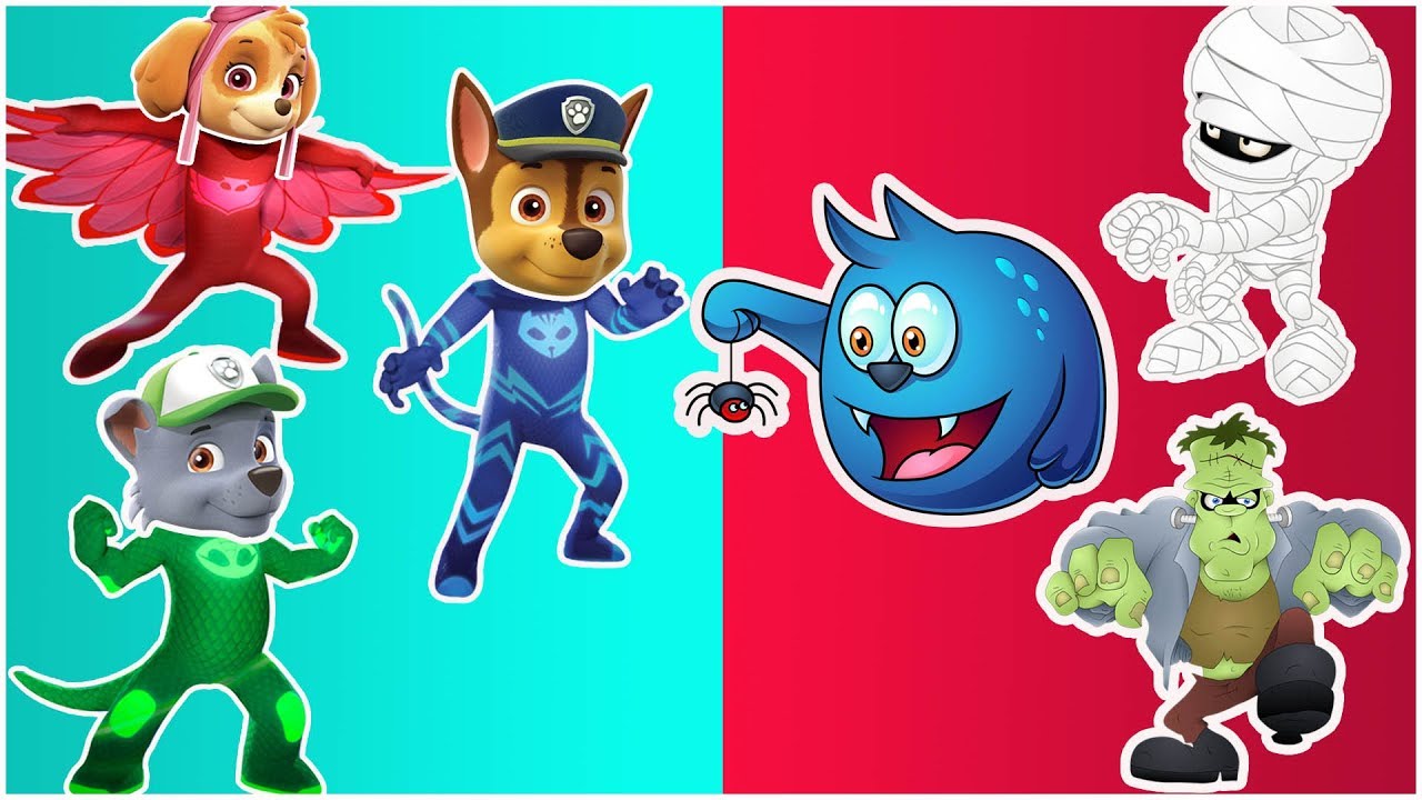 PJ Masks Transforms Into Paw Patrol - Paw Patrol Cartoon Save Mickey ...
