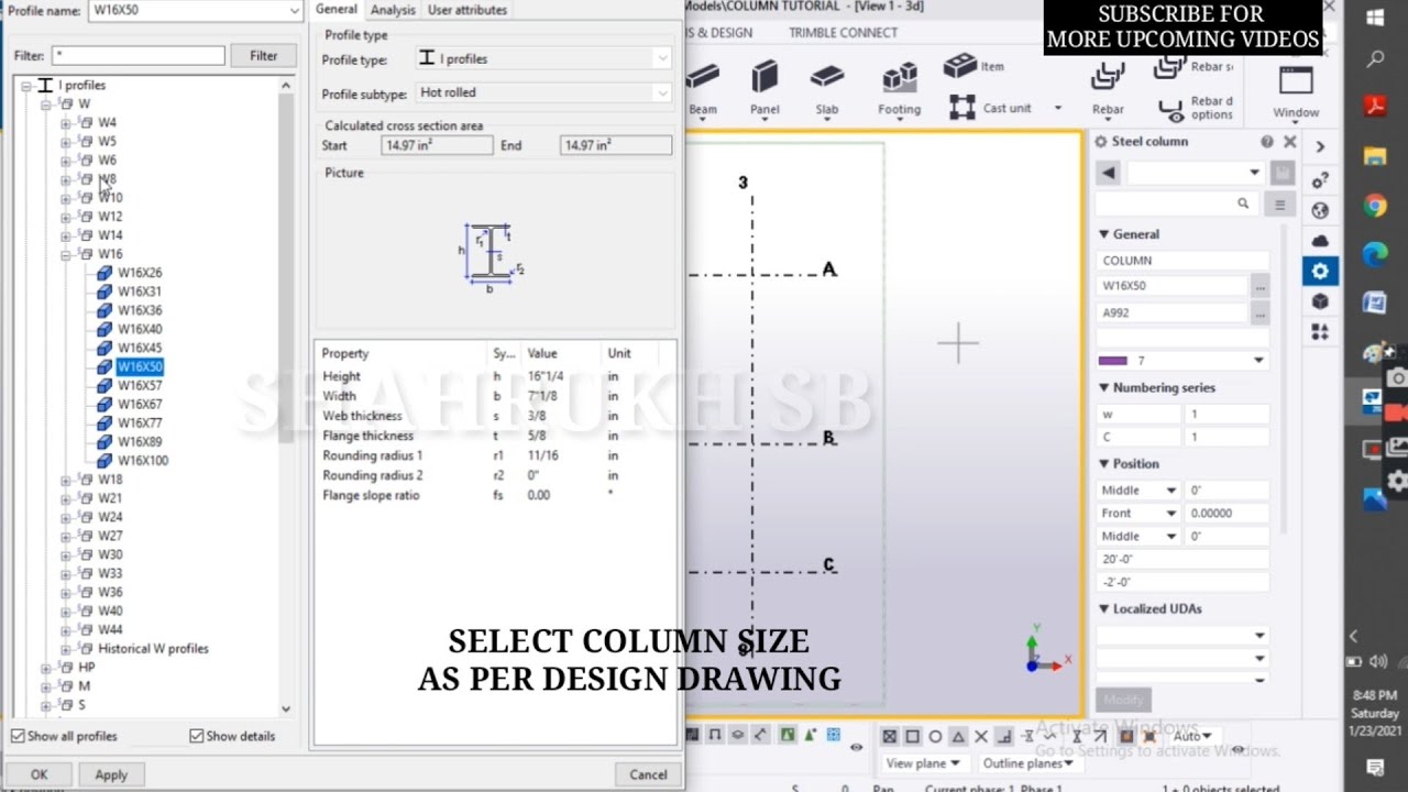 Column in Tekla Structure | How To place Column in Tekla Structure ...