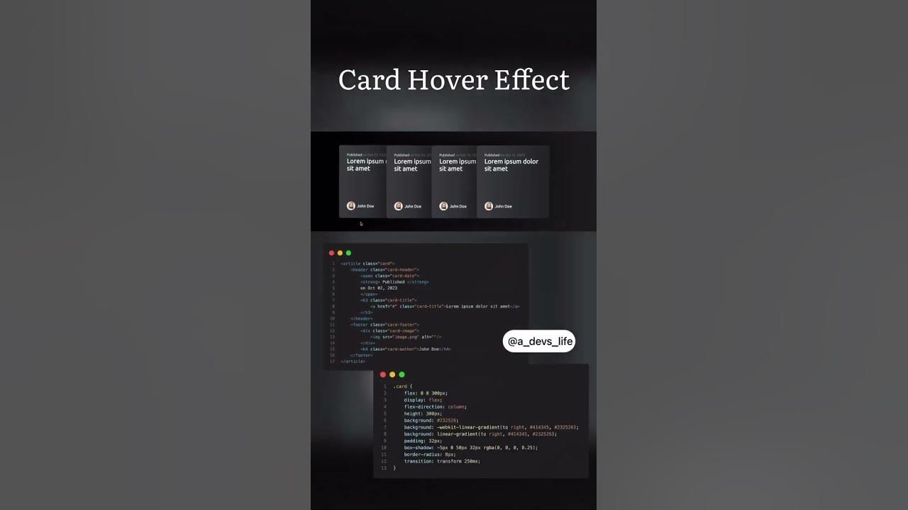 Card Hover Animation Using Pure Css Css Csstips Html Shorts Viral Youtube 3627