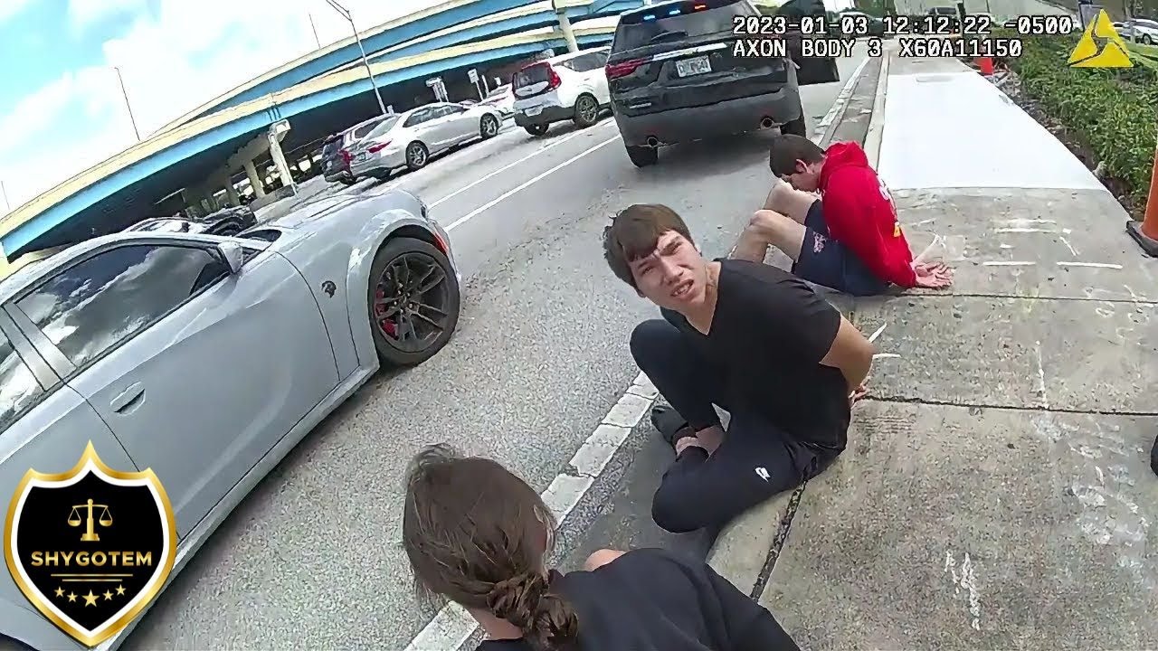 3 Young Dudes in a Hellcat With a Glock Switch | Bodycam Reaction - YouTube