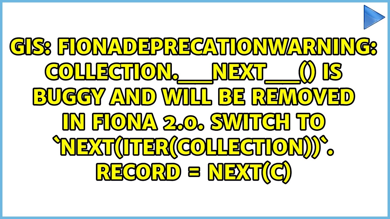 FionaDeprecationWarning: Collection.__next__() is buggy and will be ...