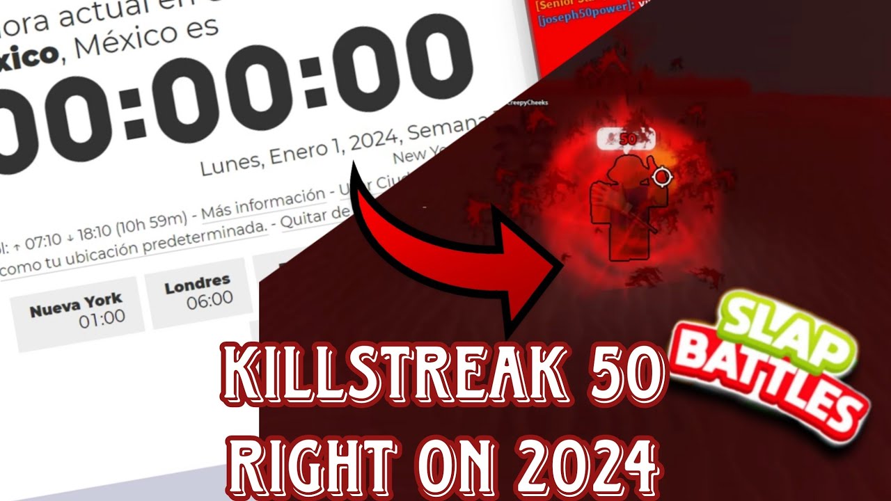 Got 50 Killstreak Drop Right On 2024! Slap Battles Roblox #HappyNewYear ...