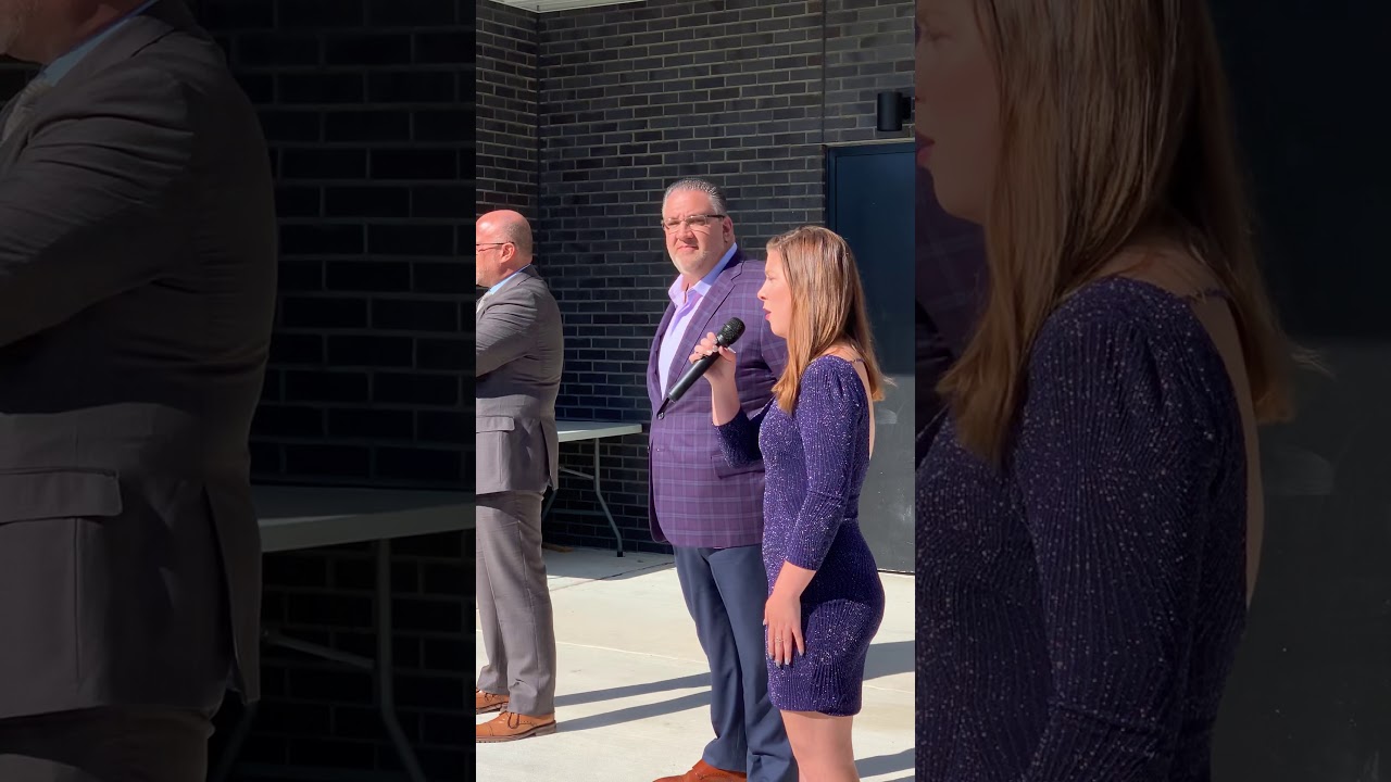 Alexandra Brodzik - National Anthem; New Police Station Grand Opening ...