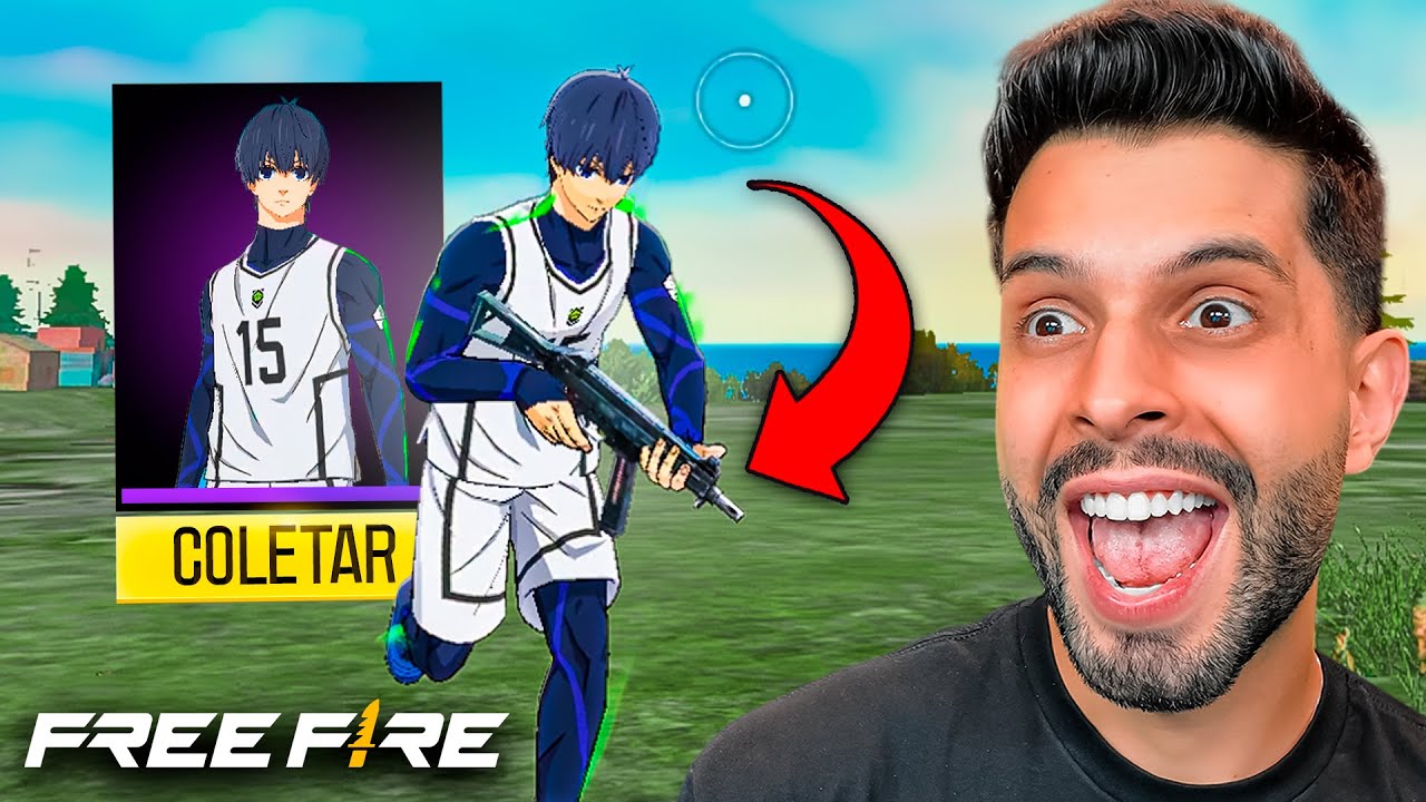 TESTEI A NOVA SKIN DO BLUE LOCK NO FREE FIRE!! - YouTube